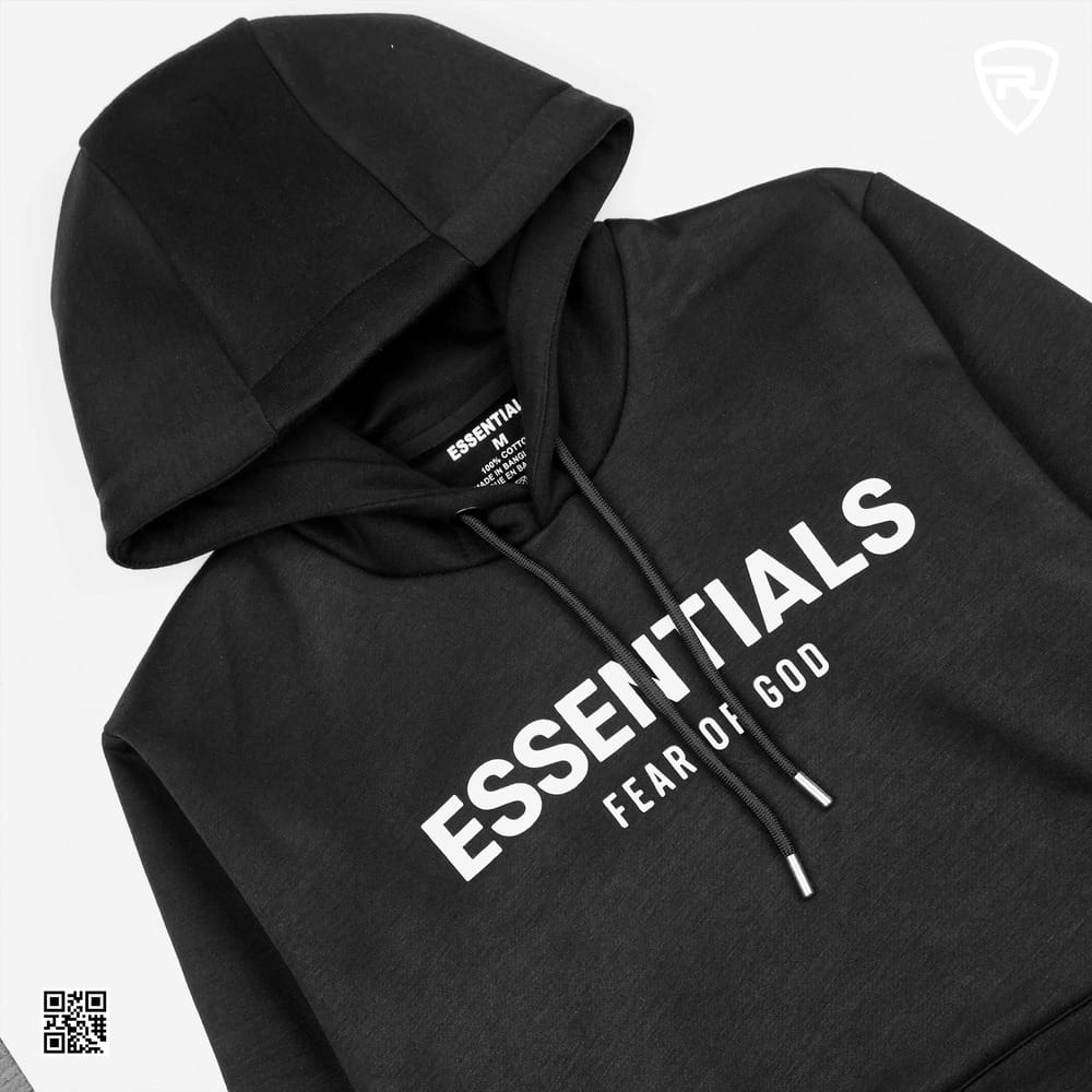 Black Essentials Hoodie – Rawajbd