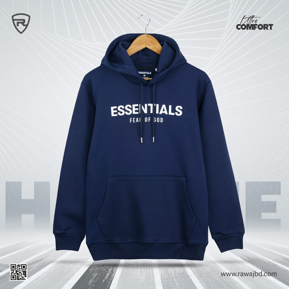Blue Essentials Hoodie – Rawajbd